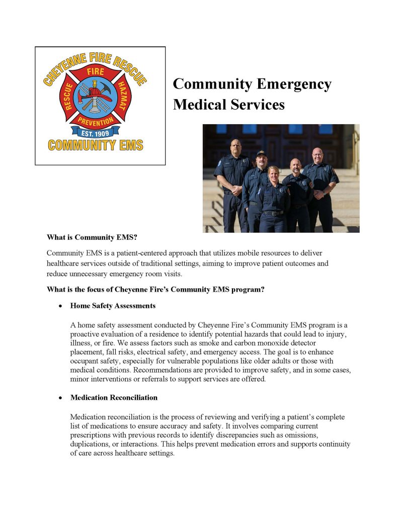 Community Resources & Education - Cheyenne Fire Rescue